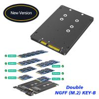 China Dual M.2 B Key B&M Key SSD to 2.5 SATA III Adapter with Selection Switch 6Gbps for sale