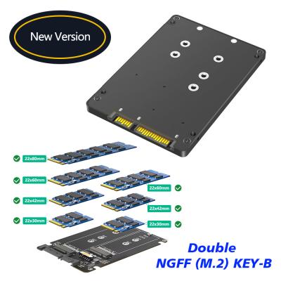 China Dual M.2 B Key B&M Key SSD to 2.5 SATA III Adapter with Selection Switch 6Gbps for sale