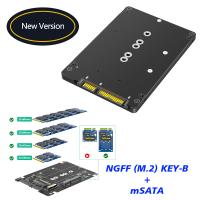 China 2-in-1 M.2 NGFF Key B & mSATA to 2.5 SATA3 Adapter with 6Gbps Speed and 4 SSD Size Support for sale