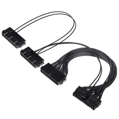 China ATX 24 Pin Male to 3 Female PSU Splitter Cable for Multi GPU Mining Motherboard Synchronous Startup for sale