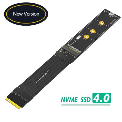China 180 Degree M.2 NVMe SSD Extension Cable NGFF M-Key 64Gbps PCIe 4.0 3.3V Power LED for sale