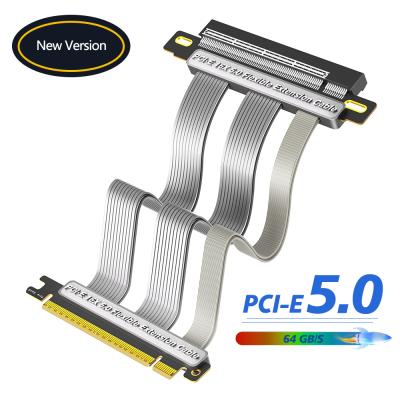 China PCIe 5.0 16X to 16X 180 Degree Riser Cable 30cm GPU Extension Card High Speed Flexible for sale