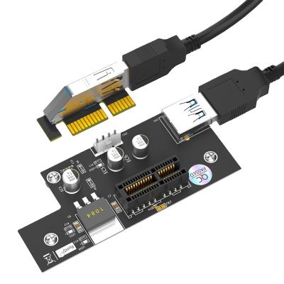 China PCI-E 1X to 16X Riser Card Extender 22cm with Magnetic Foot Pads for SSD for sale