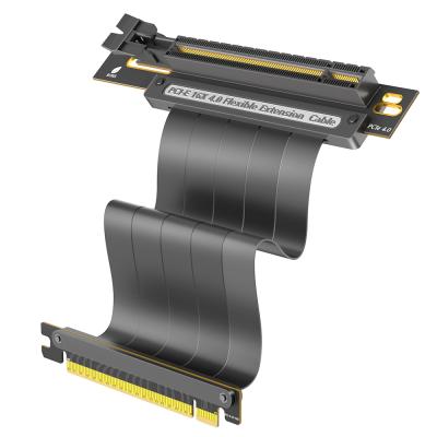China PCIE 4.0 Extension Cable 16x Shielded GPU Riser 20cm Dual 90 Degree High Speed for sale