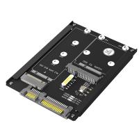 China 2 in 1 MSATA and M.2 B Key B&M Key SSD to 2.5 Inch SATA III Adapter with Frame Bracket 7mm for sale