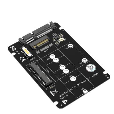 China NGFF M.2 Key B mSATA to SATA 3 2.5 Adapter 2-in-1 Supports 2230 2242 2260 2280 SSD for sale