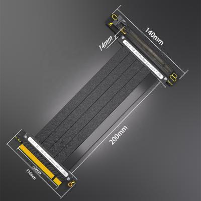 China PCIe 4.0 16x Shielded GPU Extension Cable with 90 Degree PCI Express Riser for High Speed GPU Card for sale