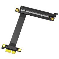 China 25cm PCIe 3.0 Riser Cable 16x to 1x Flexible GPU Extension for 1U 2U Chassis for sale