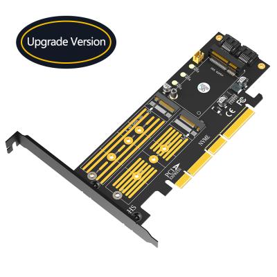 China Upgrade Version 3 in 1 PCI-E SSD Adapter Supports PCIE M.2 SSD SATA-based M.2 SSD and mSATA for sale