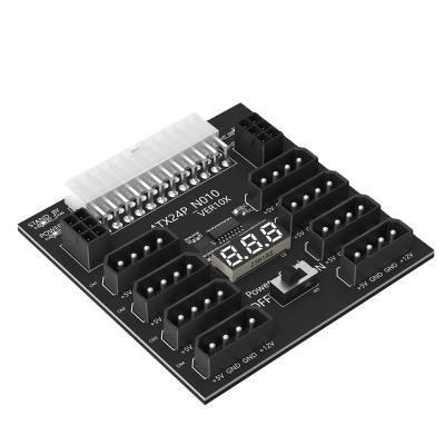 China ATX Power Supply Breakout Board 4 Pin 6 Pin Connector LED Voltage Display for CHIA Mining 800W for sale