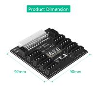 China ATX Power Supply Breakout Board 1200W 13x 6/8Pin with Digital Temperature and Voltage Display for Mining for sale