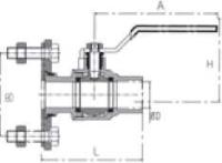 China Flange End Steel 1 /2 Inch Threaded Valve With Chrome Plating STD Port Ball Valve for sale