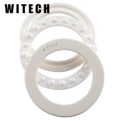 China White ZrO2 51111 Ceramic Ball Bearings for sale