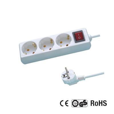 China Germany Type Extension Socket With 1.5m Wire, With Switch CE/GS Certificate for sale