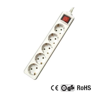 China Germany Type Extension Socket With 1.5m Wire, With Switch CE/GS Certificate for sale
