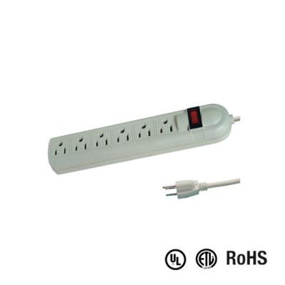China UL and CUL Tested Power Strip 1.5ft 3*14AWG Cord with Switch, Surge Protector for sale