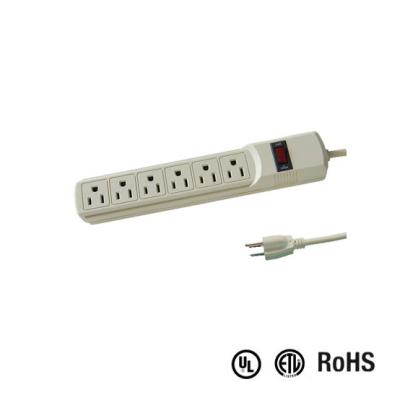 China UL and CUL Tested Power Strip 1.5ft 3*14AWG Cord with Switch, Surge Protector for sale