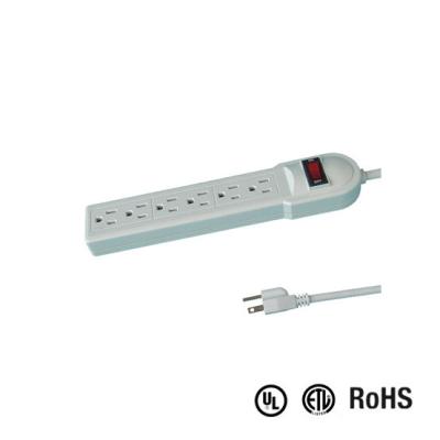China UL and CUL Tested Power Strip 1.5ft 3*14AWG Cord with Switch, Surge Protector for sale