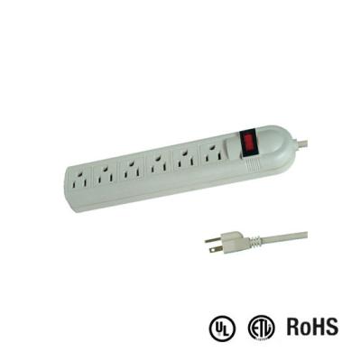 China UL and CUL Tested Power Strip 1.5ft 3*14AWG Cord with Switch, Surge Protector for sale