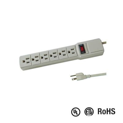 China UL and CUL Tested Power Strip 1.5ft 3*14AWG Cord with Switch, Surge Protector for sale