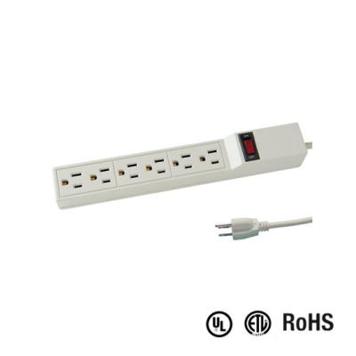 China UL and CUL Tested Power Strip 1.5ft 3*14AWG Cord with Switch, Surge Protector for sale