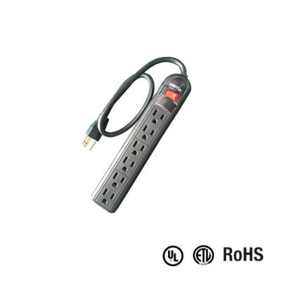 China UL and CUL Tested Power Strip 1.5ft 3*14AWG Cord with Switch, Surge Protector for sale