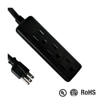 China 3 outlet UL and CUL Tested Power Strip 1.5ft 3*14AWG Cord with Switch, Surge Protector for sale