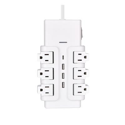 China 6 outlet UL and CUL Tested Power Strip 1.5ft 3*14SJT Cord with Switch, Surge Protector 3USB Adapter for sale