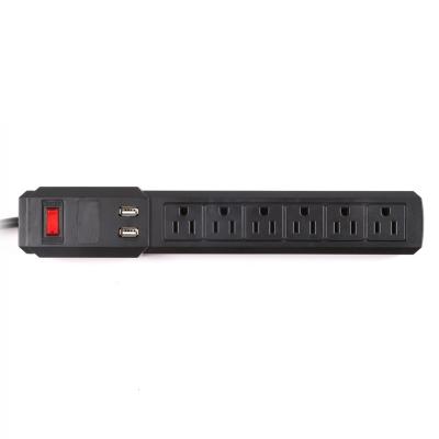 China 5 outlet Power Socket 1.5FT Cord with on/off Switches, 2 USB Surge Protector for sale