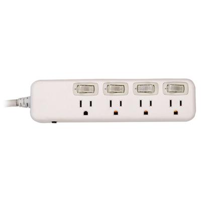 China 4 outlet Power Socket 1.5FT Cord, Overload Protector, Individual Switches for sale