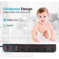 China 5 outlet Universal Type Extension Socket With On/Off Switch, USB for sale