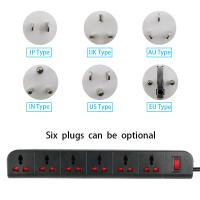China 6 outlet Universal Type Extension Socket With On/Off Switch, USB for sale