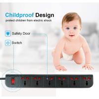 China 6 outlet Universal Type Extension Socket With On/Off Switch, USB for sale