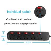 China 5 outlet Universal Type Extension Socket With On/Off Switch, USB for sale