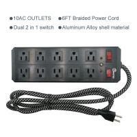 China 10 outlet Metal America Type Extension Socket With On/Off Switch, Surge for sale