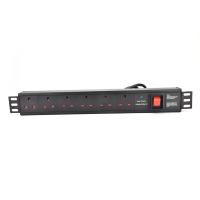 China 6 Way UK Type PDU Extension Socket With On/Off Switch, Surge for sale