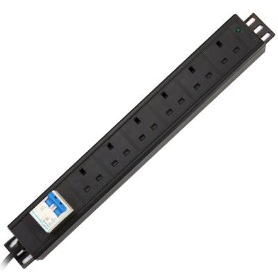 China 6 Way UK Type PDU Extension Socket With On/Off Switch, Circuit Breaker for sale