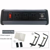 China America Desktop Clamp Power Strip 3outlet and 2USB ETL passed for sale