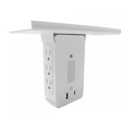 China Wall Power Socket with Surge Protector ETL cETL Passed 6 Outlets Type A Typa C Automatic Night Light for sale