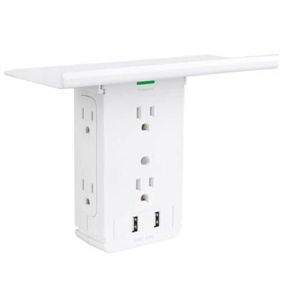 China Wall Power Socket with Surge Protector ETL cETL Passed 6 Outlets 2USB for sale