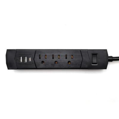 China 3 outlet Power Socket 1.5FT Cord, 2 USB 1 Type C 2700 Joules Surge Protector for sale