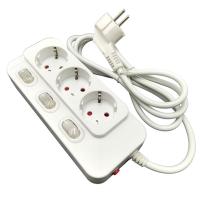 China 3 outlet Germany Type Extension Socket With Indivial On/Off Switch for sale