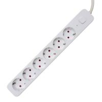 China 6 outlet Germany Type Extension Socket With On/Off Switch for sale