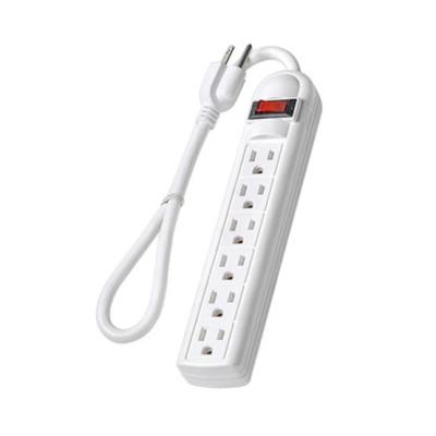 China 6 outlet Power Strip and Extension Socket With 15A Circuit Breaker Surger Protector for sale