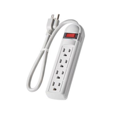 China 4 outlet Power Strip and Extension Socket With 15A Circuit Breaker Surger Protector Reset Switch for sale