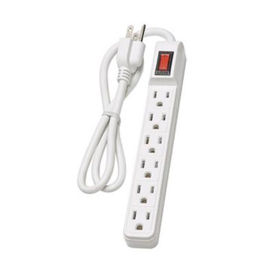 China 6 outlet Power Strip and Extension Socket With 15A Circuit Breaker Surger Protector Reset Switch for sale