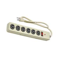 China 6 outlet Metal UL Power Strip and Extension Socket With 15A Circuit Breaker Surger Protector Reset Switch for sale