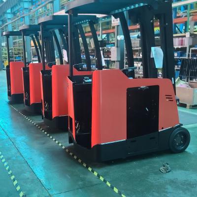 China 3 Wheel Stand-On Electric Forklift 1600-2000kg Capacity with 1440mm Turning Radius and 48V Battery for sale