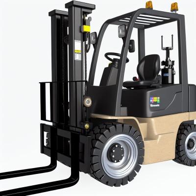 China Diesel Forklift 4.5m Height 12V80AH Battery 3 Way Wider Back Mirror Hydraulic Brake for sale