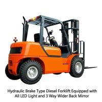 China Industrial Diesel Forklift 4.5m Lifting Height Hydraulic Brake All LED Light 3 Way Mirror for sale